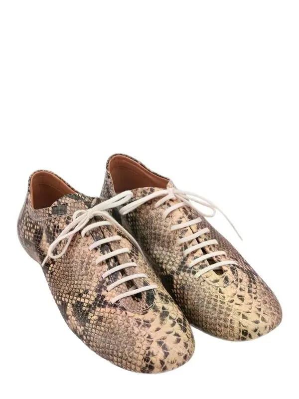 Dries Van Noten Snakeskin-printed Calf Leather Ballerina Sneakers - Brown