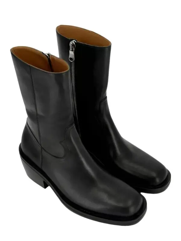 Dries Van Noten High Leather Boots - Black