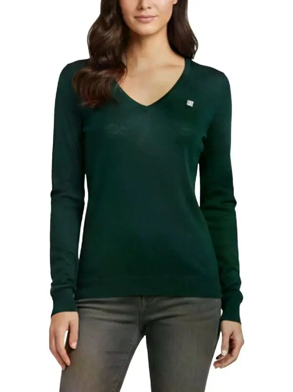 Carolina Herrera Logo-embroidered V-neck Sweater - Green