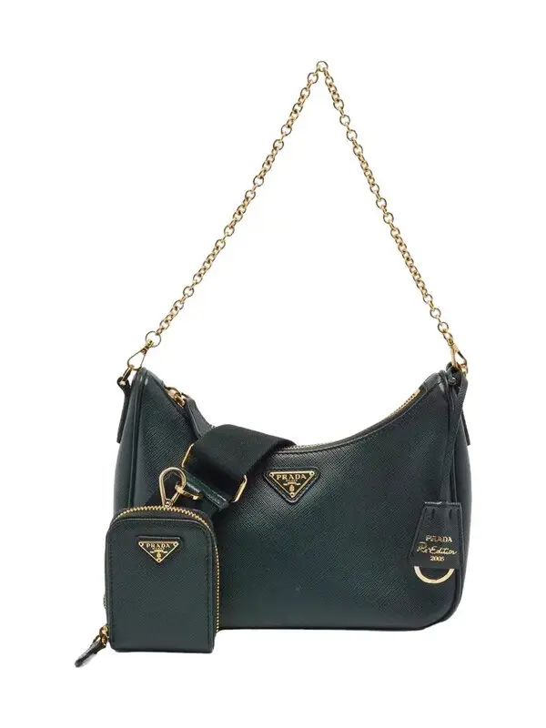 Prada Re-edition 2005 Saffiano Leather Shoulder Bag - Green