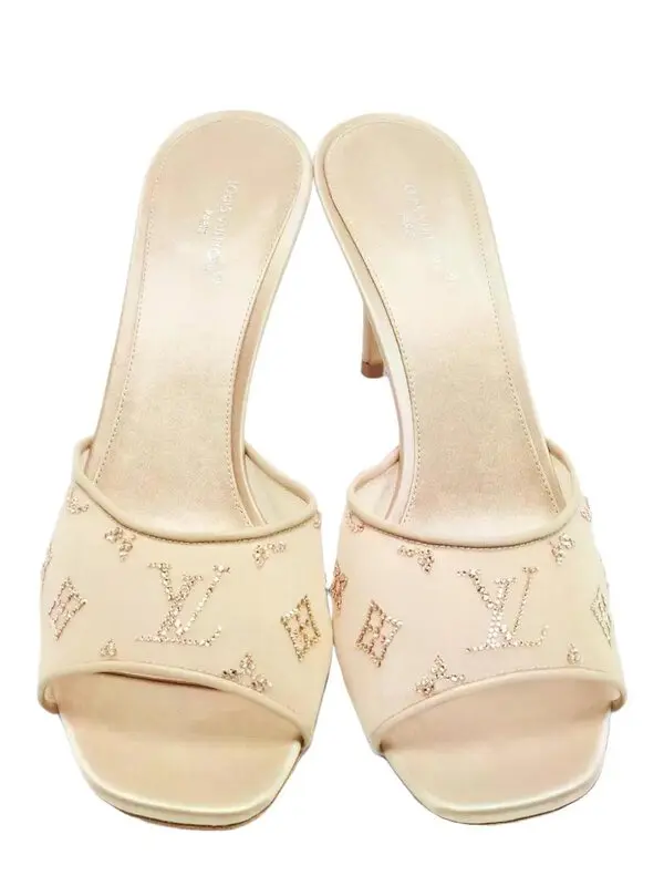 LOUIS VUITTON Revival Crystal-embellished Heeled Sandals - Neutrals