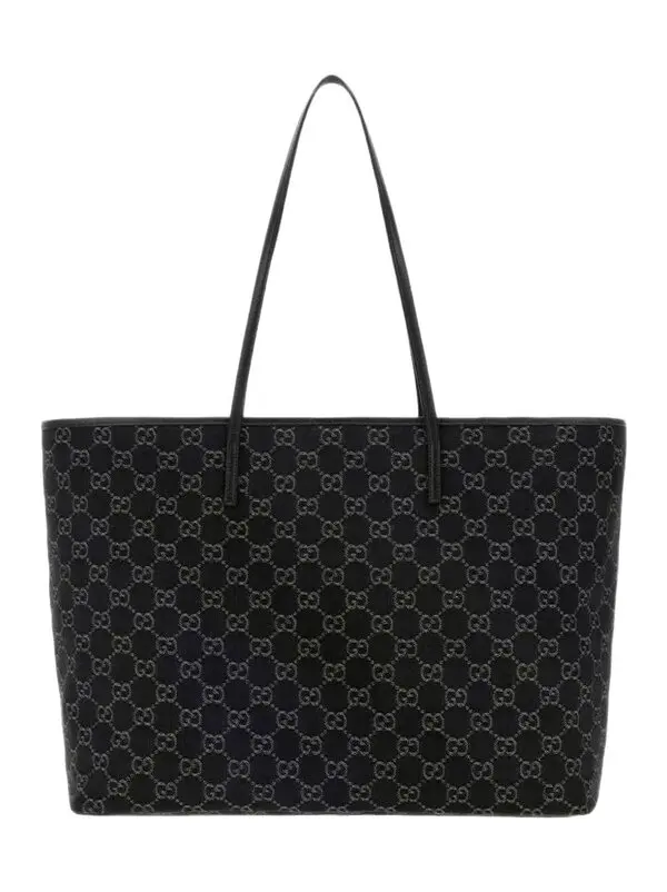 Gucci Large Gg Tribeca Monogram Shoulder Bag - Black