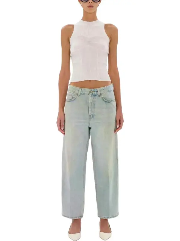 HAIKURE Korea Wide-leg Jeans - Blue