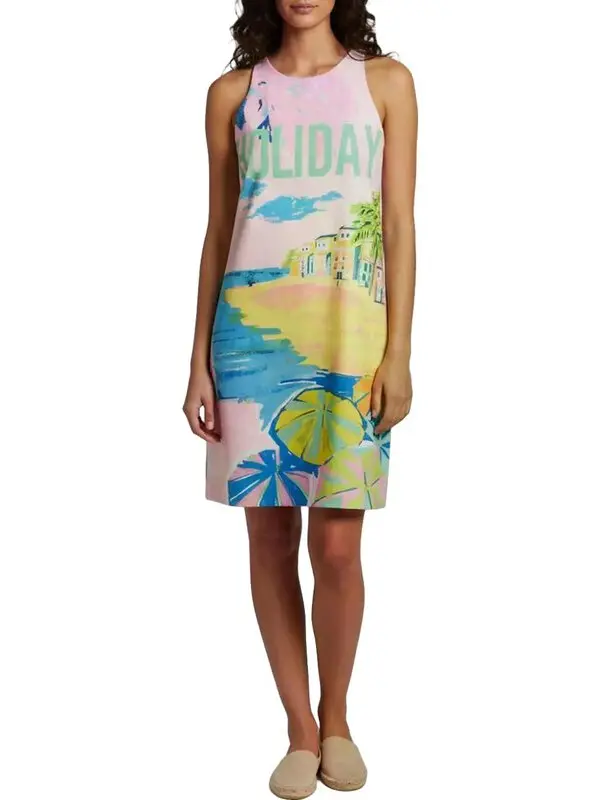 Moschino Sleeveless Printed Mini Dress - Pink