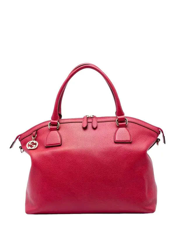 Gucci 2016-2026 Large Dollar Calfskin Gg Charm Dome Satchel - Red