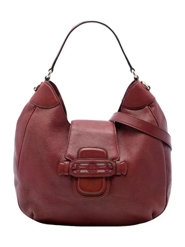Gucci 2016-2026 Grained Calfskin Dressage Hobo Satchel - Red