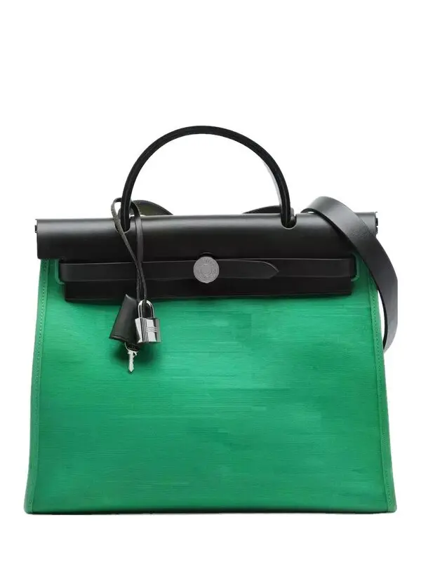 Hermès 2019 Toile Herbag Zip 31 Satchel - Black