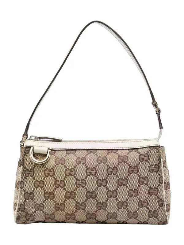 Gucci Gg Canvas Abbey D Ring Pochette Handbag - Neutrals
