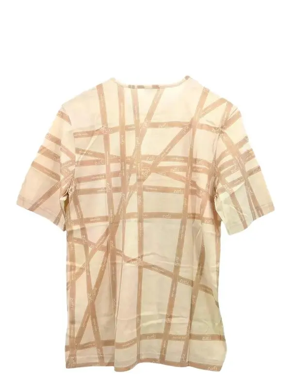 Hermès 1990s Logo Print Cotton T-shirt - Neutrals