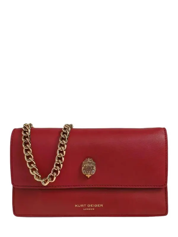 Kurt Geiger Sloane Leather Cross Body Bag With Eagle Plaque - Red