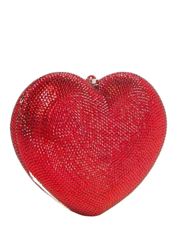 Judith Leiber L'amour Petit Coeur Clutch Bag - Red