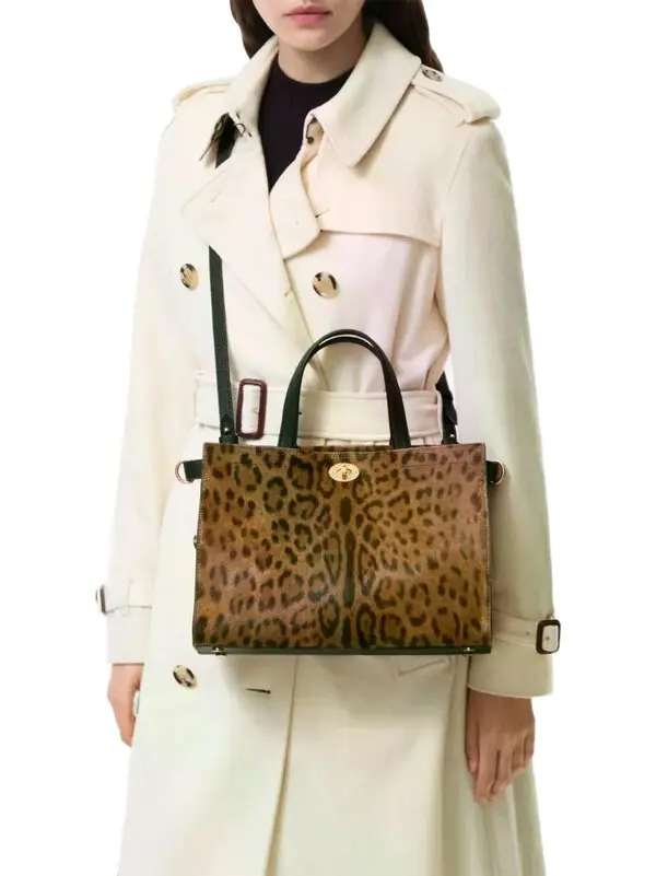 Burberry Small Leopard-print Cotswolds Tote Bag - Brown
