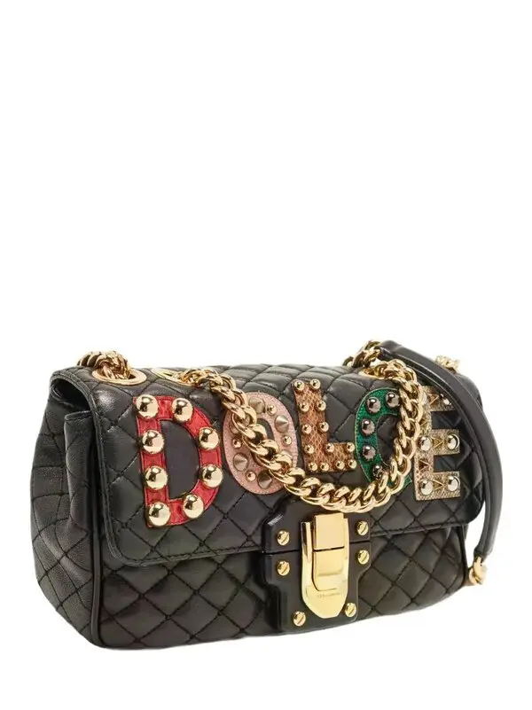 Dolce & Gabbana Lucia Studded Shoulder Bag - Black