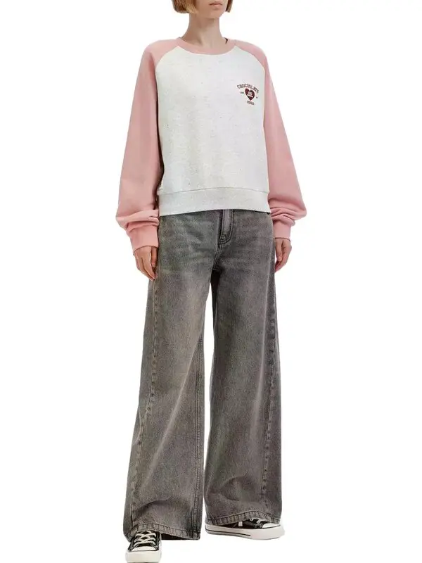 CHOCOOLATE Logo Print Raglan Sleeve Sweater - Grey