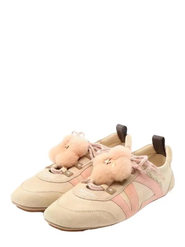 LOUIS VUITTON Sneakerina Suede Low-top Sneakers - Neutrals