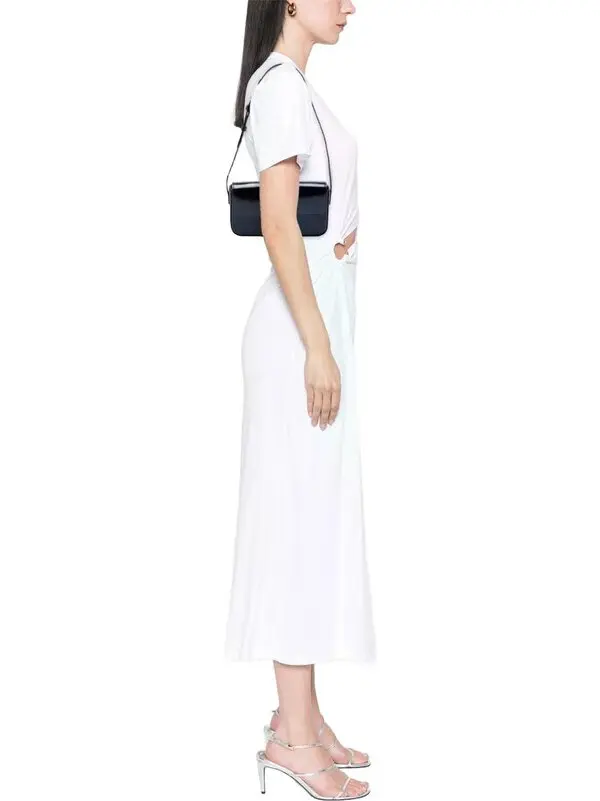 Celine 2022 Shiny Calfskin Triomphe Claude Shoulder Bag - Black