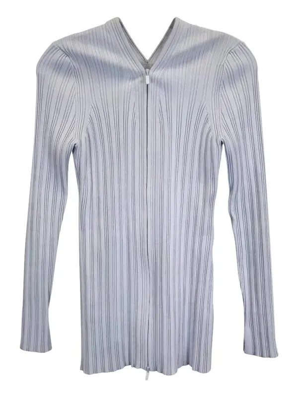 Proenza Schouler White Label Rib-knit Zip-up Sweater - Blue