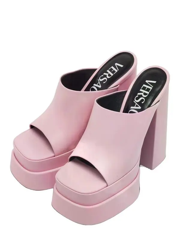 Versace Square-toe Sandals - Pink
