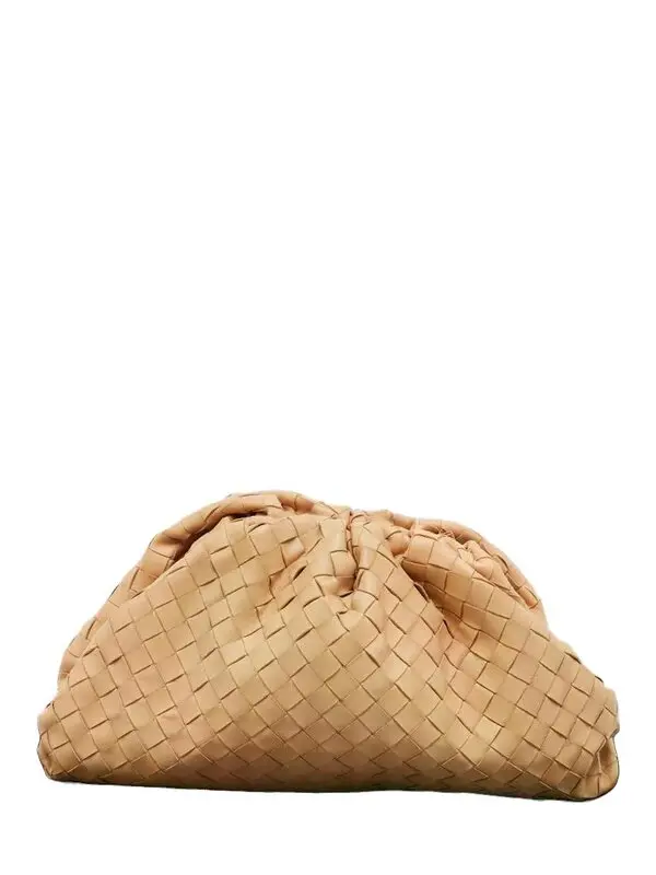 Bottega Veneta The Pouch Intrecciato Clutch Bag - Neutrals