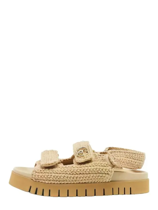 Gucci Interlocking G Crochet Platform Sandals - Neutrals