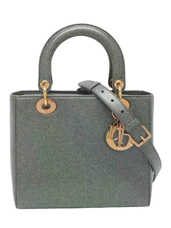 Dior Lady Leather Tote Bag - Grey