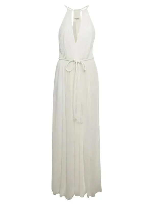 Alice + Olivia Halter Neck Sleeveless Maxi Dress - White