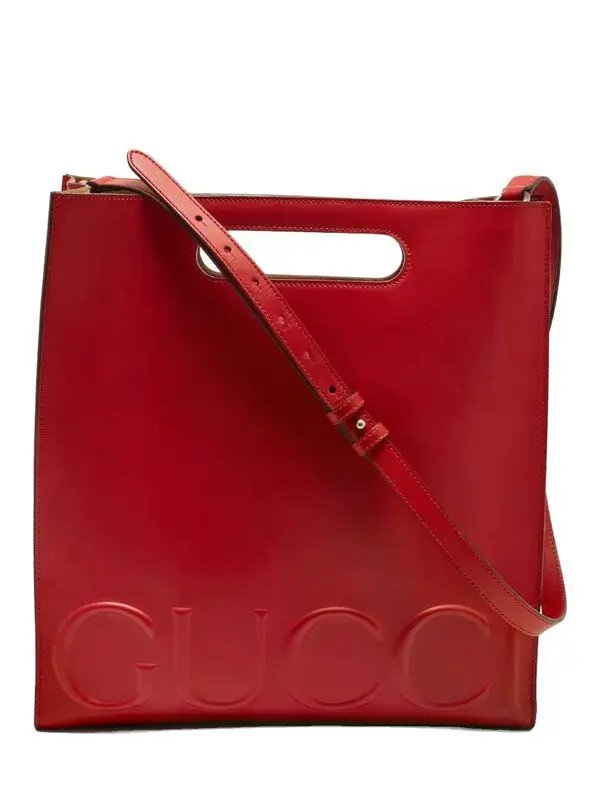 Gucci Logo-embossed Tote Bag - Red