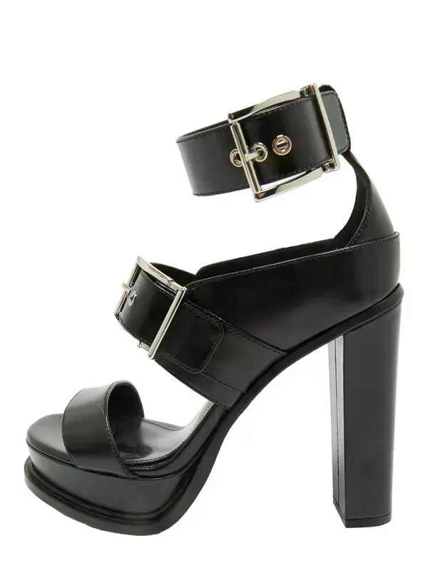 Alexander McQueen Leather Heeled Sandals - Black