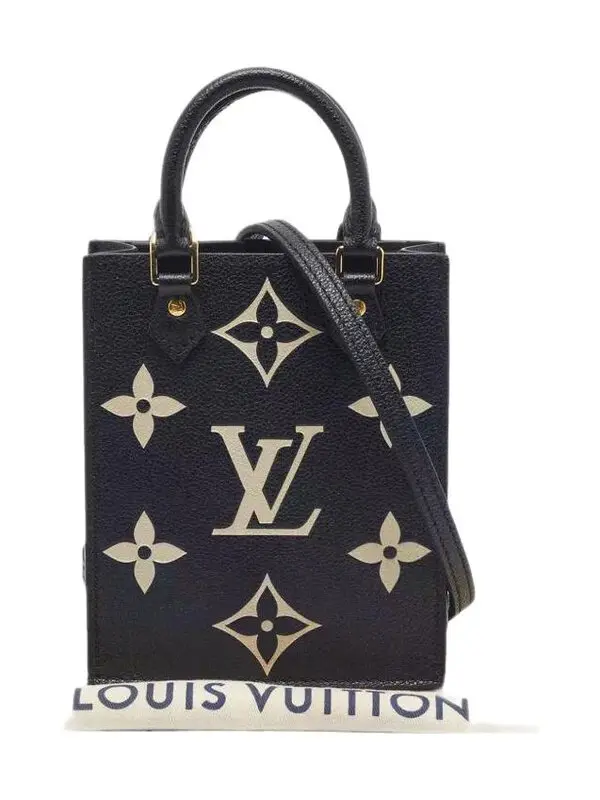 LOUIS VUITTON Sac Plat Petit Monogram Empreinte Tote Bag - Black