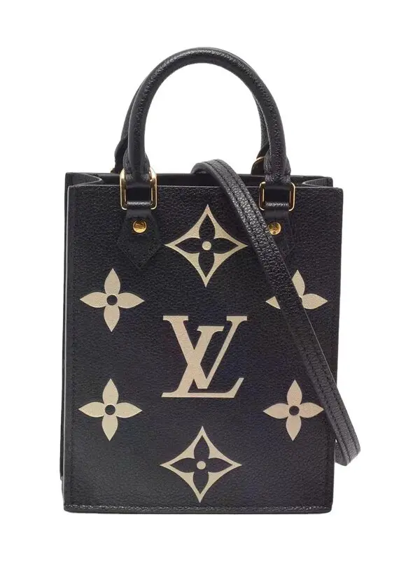 LOUIS VUITTON Sac Plat Petit Monogram Empreinte Tote Bag - Black