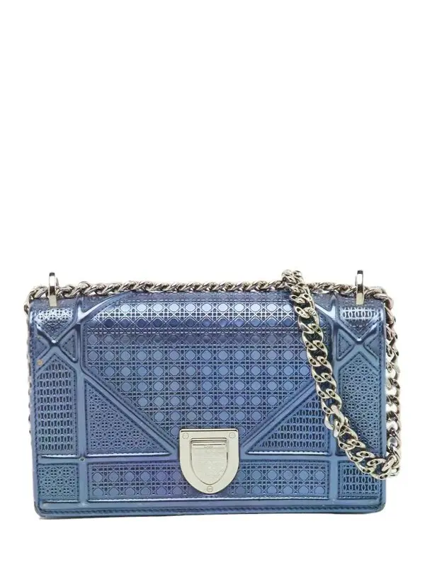 Dior 2015 Mini Diorama Chain-strap Leather Shoulder Bag - Blue