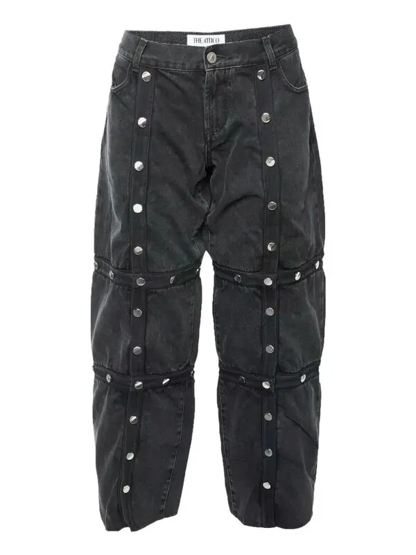 Attico Button-detailed Deconstructed Jeans - Black
