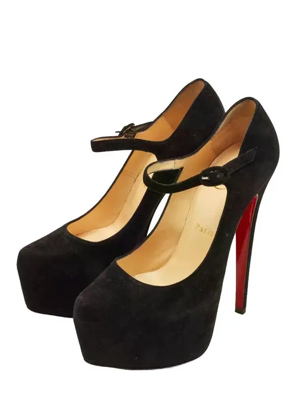 CHRISTIAN LOUBOUTIN Suede Lady Daf Platform Pumps - Black