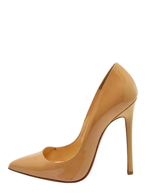 CHRISTIAN LOUBOUTIN Pigalle Patent Leather Pointed-toe Pumps - Neutrals