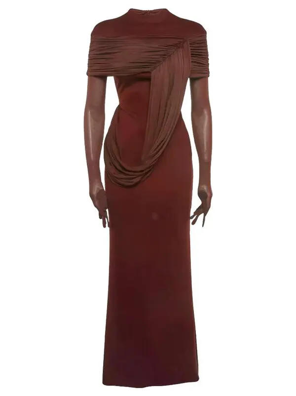 CHATS BY C.DAM Meydan Draped Maxi Dress - Red