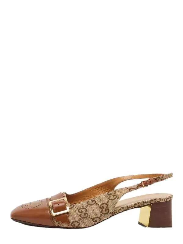 Gucci Gg Monogram Slingback Pumps - Neutrals