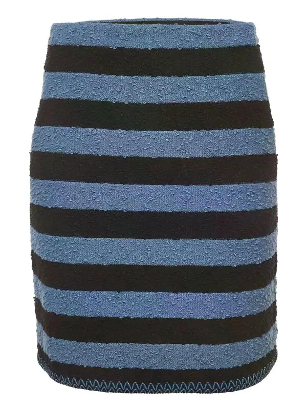 Sonia Rykiel Paris Striped Bouclé Mini Skirt - Blue