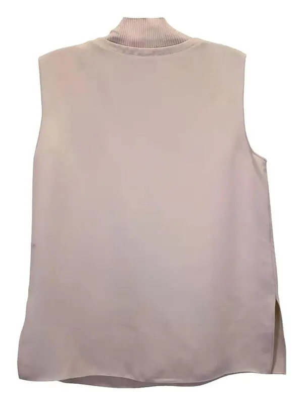Theory Sleeveless Rib-knit Mock Neck Top - Neutrals