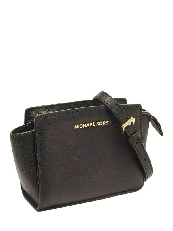 Michael Kors Selma Saffiano Leather Crossbody Bag - Black