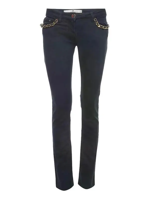 Elisabetta Franchi Chain-detail Slim-fit Jeans - Blue
