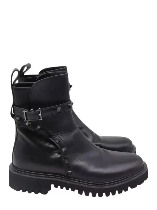 Valentino Garavani Rockstud Leather Ankle Boots - Black