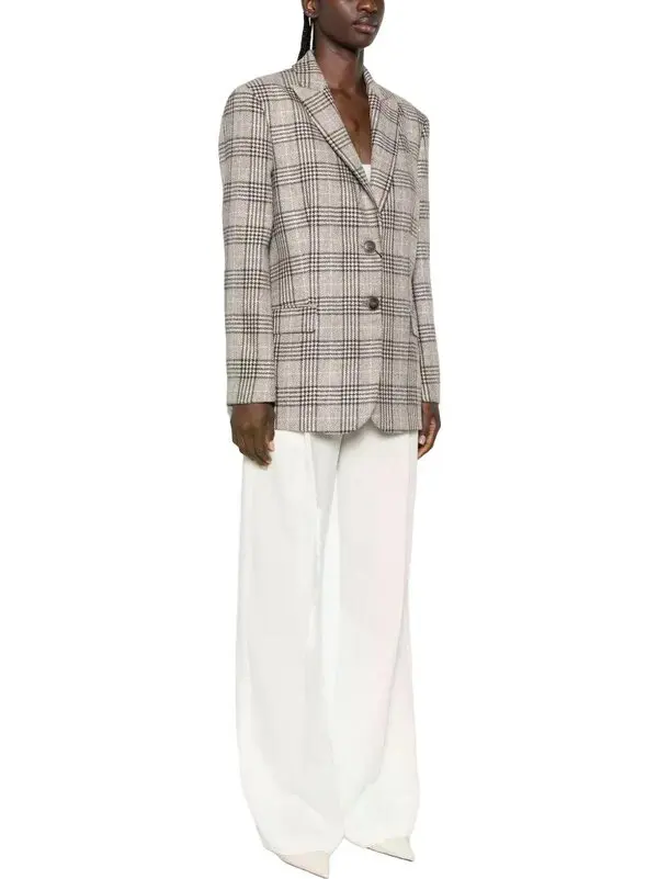 TWINSET Check-pattern Notched-lapels Jacket - Neutrals