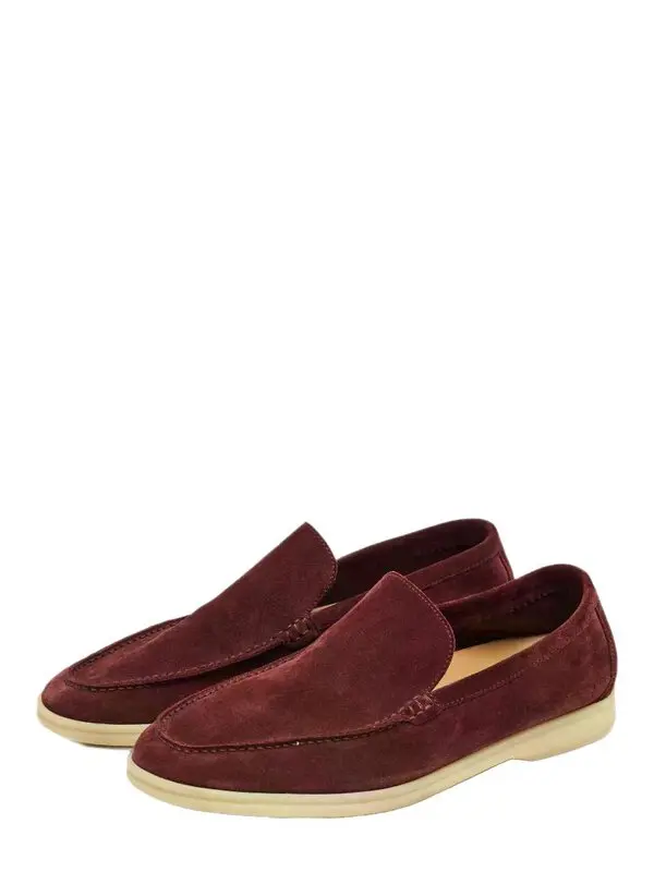 Loro Piana Suede Loafers - Red