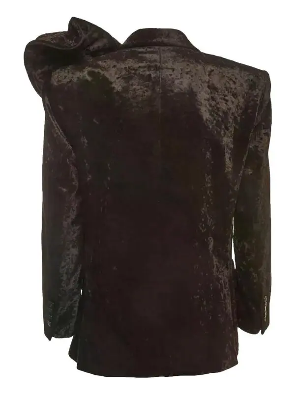 Magda Butrym Floral Appliqué Single-breasted Blazer - Brown