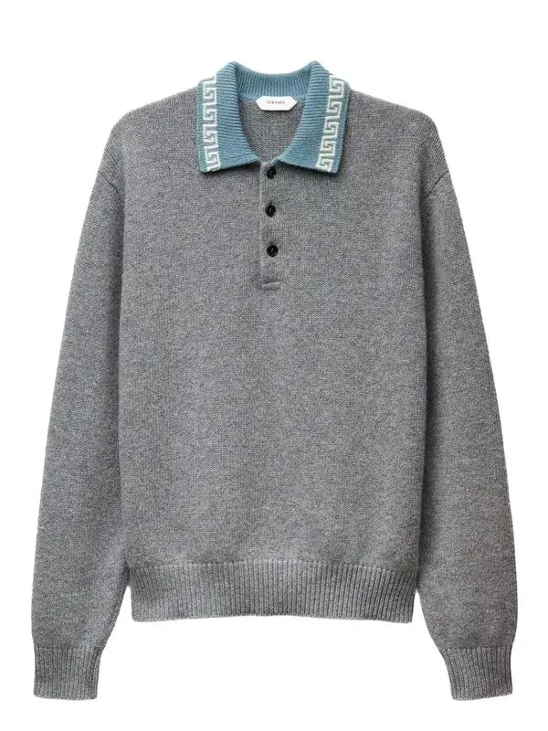 Versace Wool & Cashmere Knit Sweater - Grey