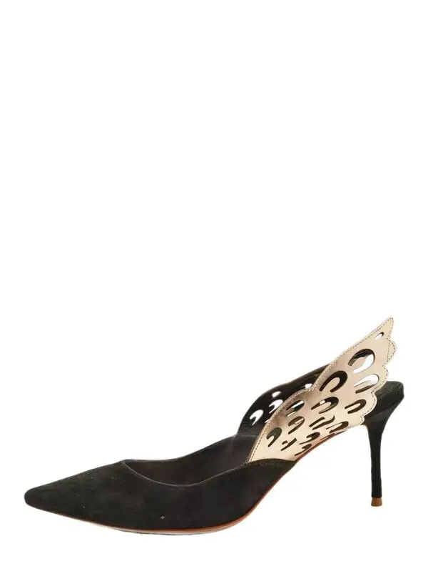 SOPHIA WEBSTER Angelo Slingback Leather Heeled Pumps - Black