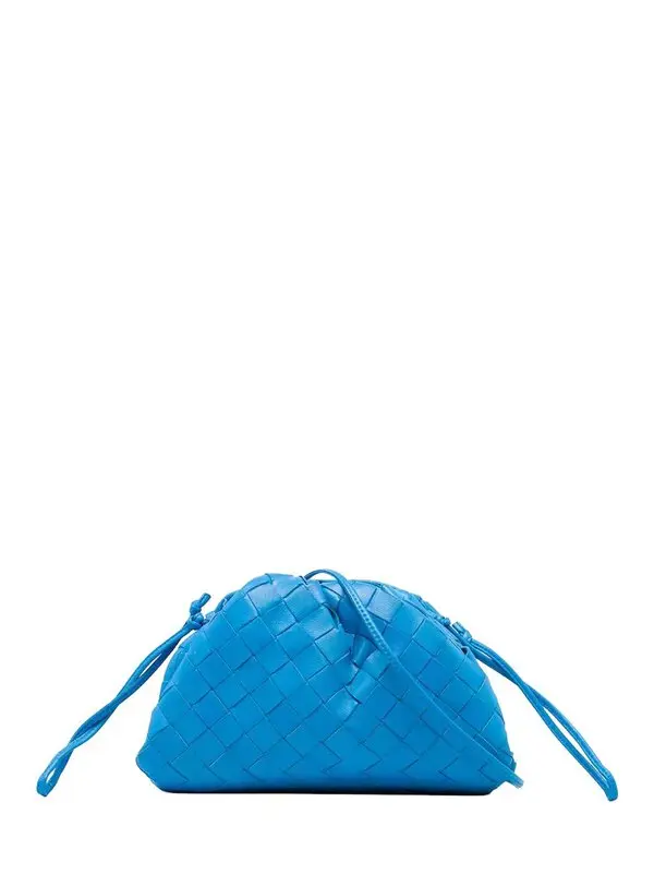 Bottega Veneta 2012-2026 Nappa Intrecciato The Mini Pouch Crossbody Bag - Blue