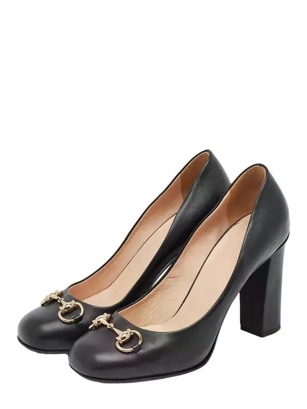 Gucci Horsebit Block Heel Pumps - Black