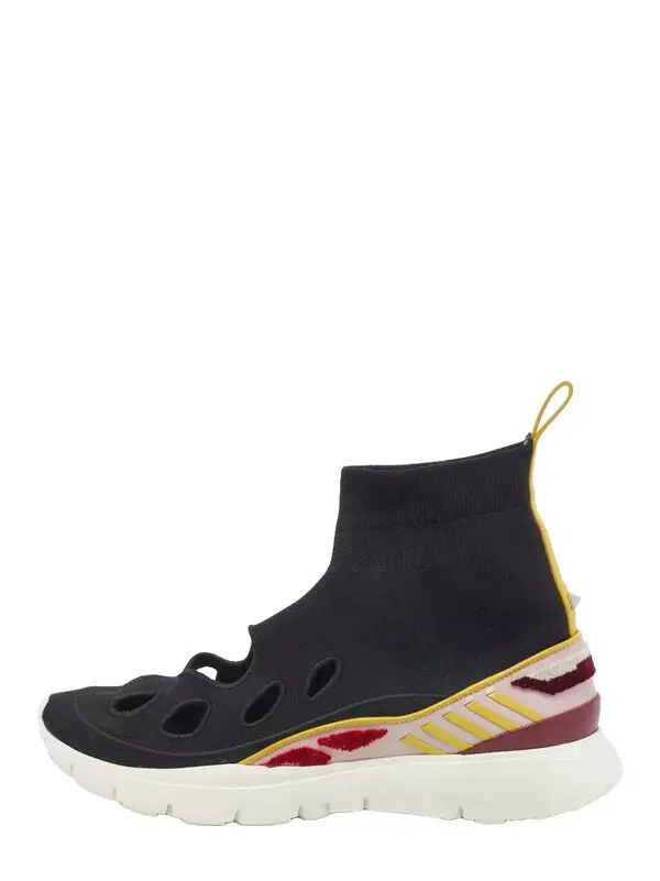 Valentino Garavani Heroes Tribe Cutout Knit Sneakers - Black