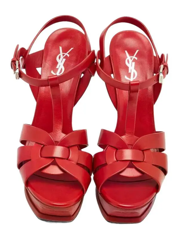 Saint Laurent Tribute Platform Sandals - Red
